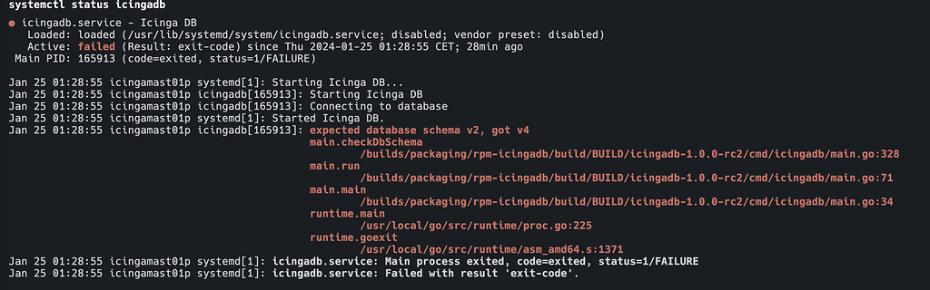 Icingadb service don't started - Icinga DB - Icinga Community