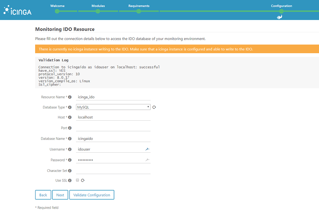 Trouble installing "There is currently no icinga instance writing to ...