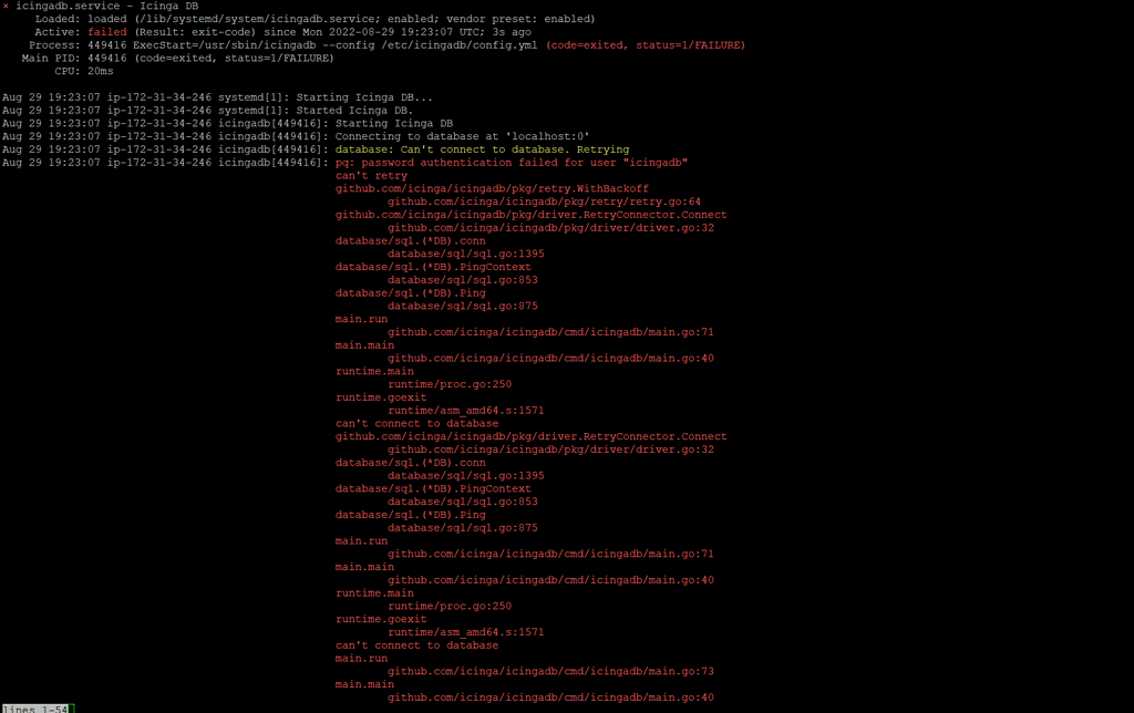 Icingadb service fails to connect to database - Icinga DB - Icinga Community