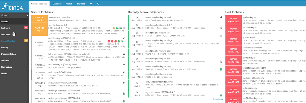 Problem with Icinga agents not being checked, outdated Icinga Web ...