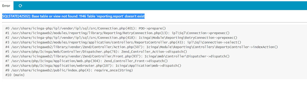 Unable to open reporting module - Events and Community - Icinga Community